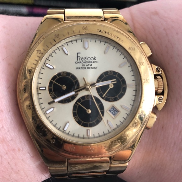 Freelook | Accessories | Freelook Gold Chronograph Watch | Poshmark